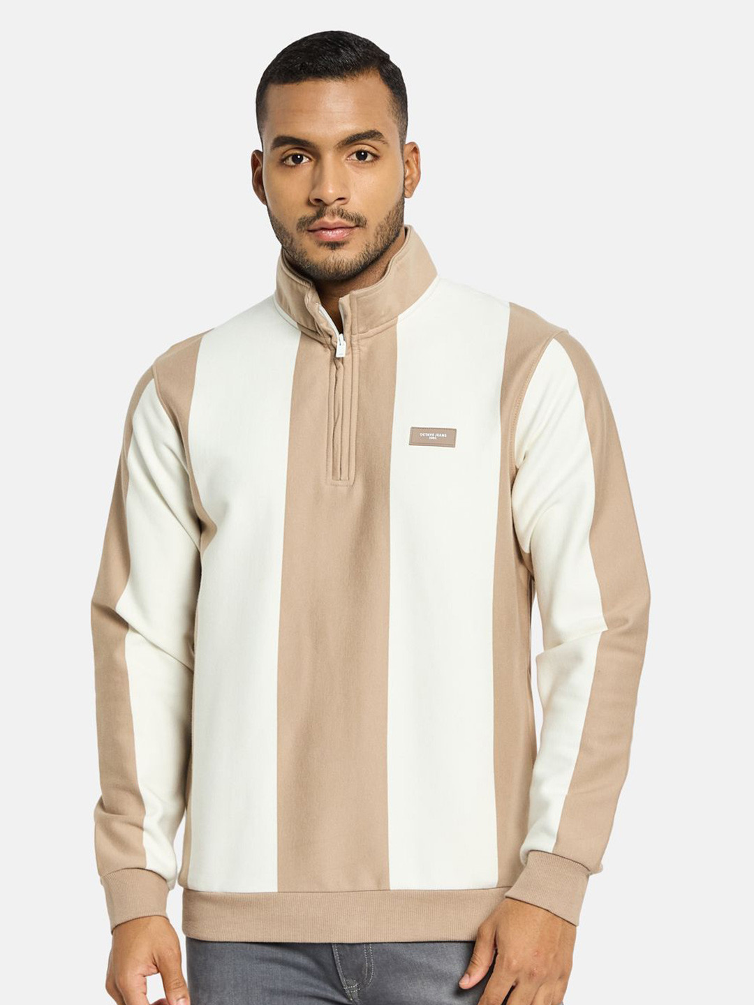 Buy Octave Men Colourblocked Front Open Sweatshirt - Sweatshirts for ...