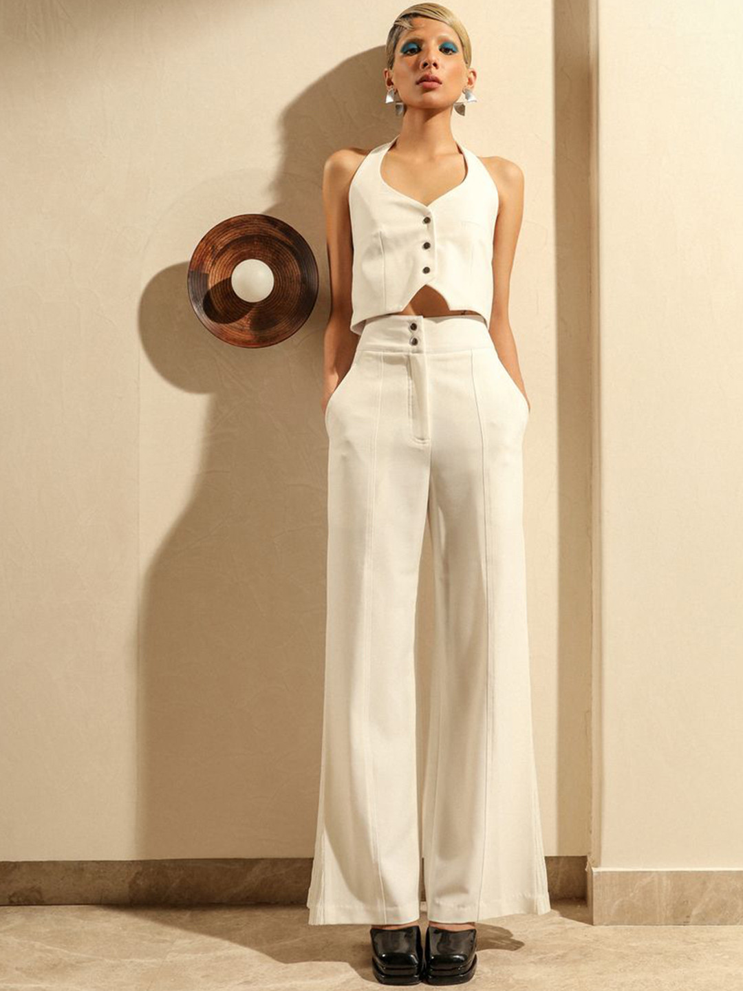 Buy The Dapper Lady Women Smart Flared Casual Parallel Trousers ...