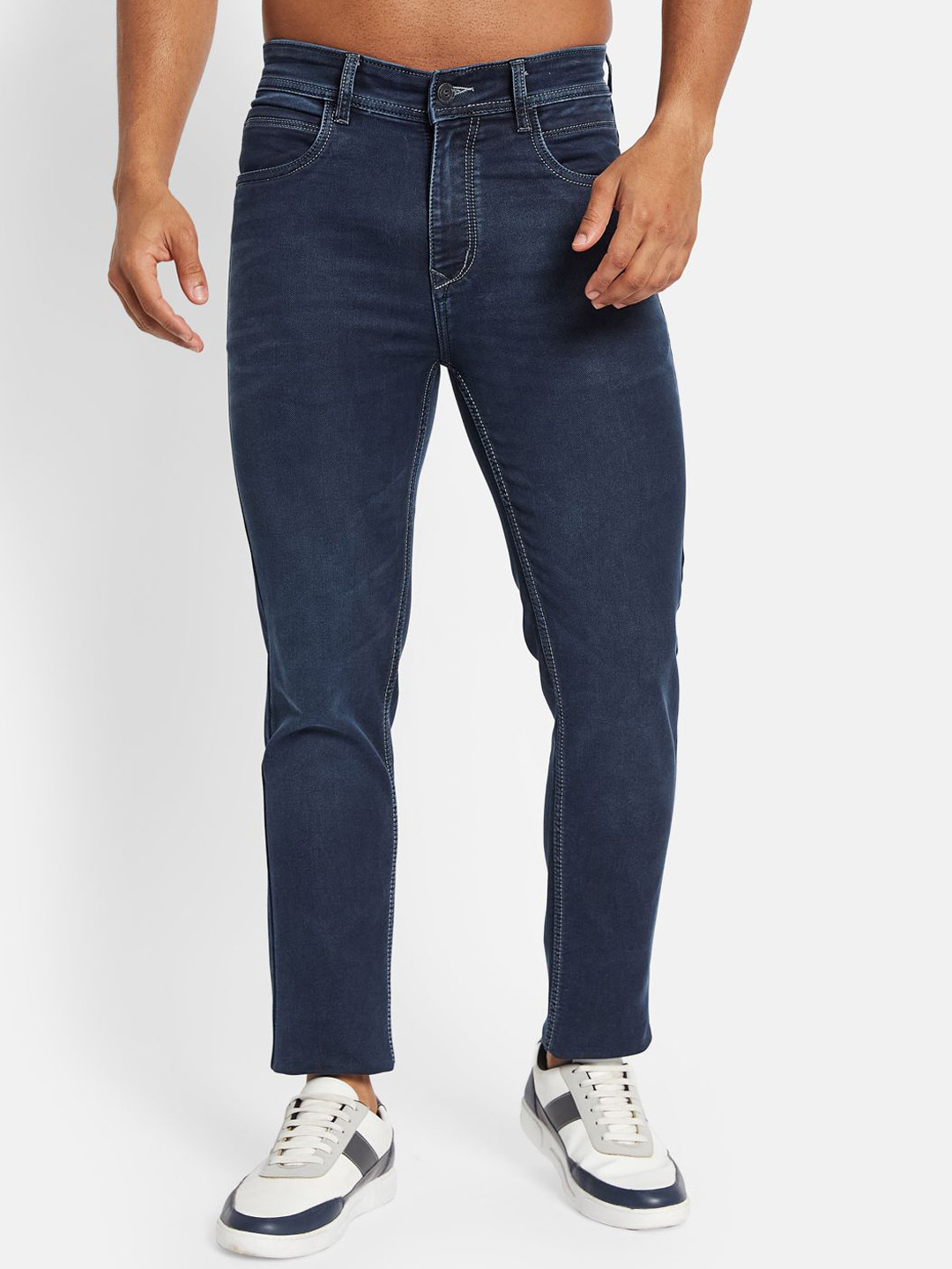 Buy Octave Men Cotton Clean Look Mid Rise Regular Fit Stretchable Jeans ...