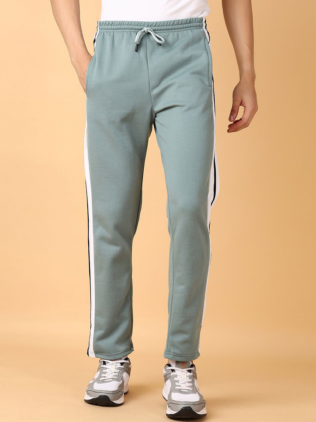 Buy V Mart Men Mid Rise Colourblocked Spun Fleece Track Pant - Track ...