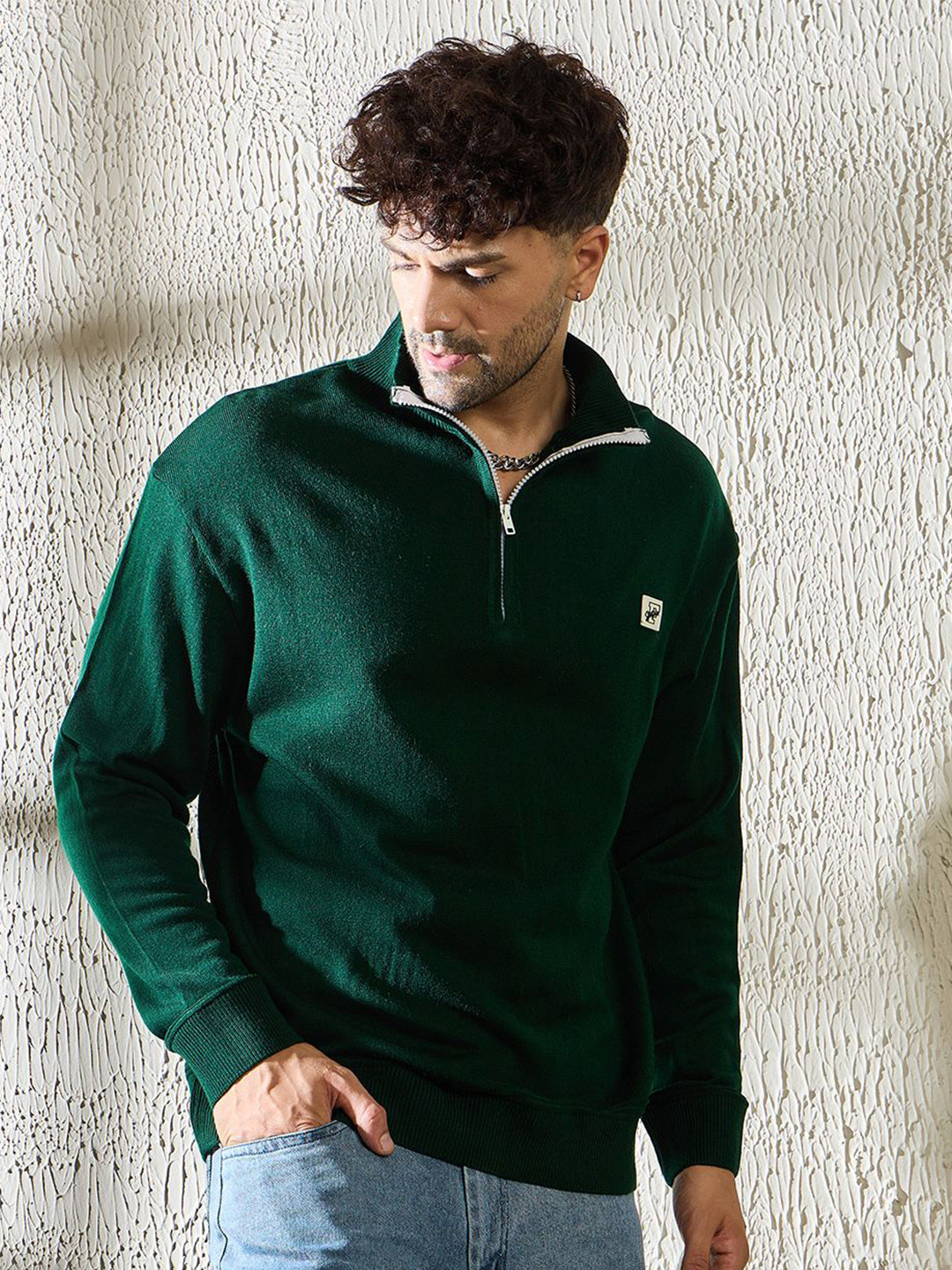 Buy FUGAZEE Men Solid Half Zipper Pullover - Sweaters for Men 31301259 ...