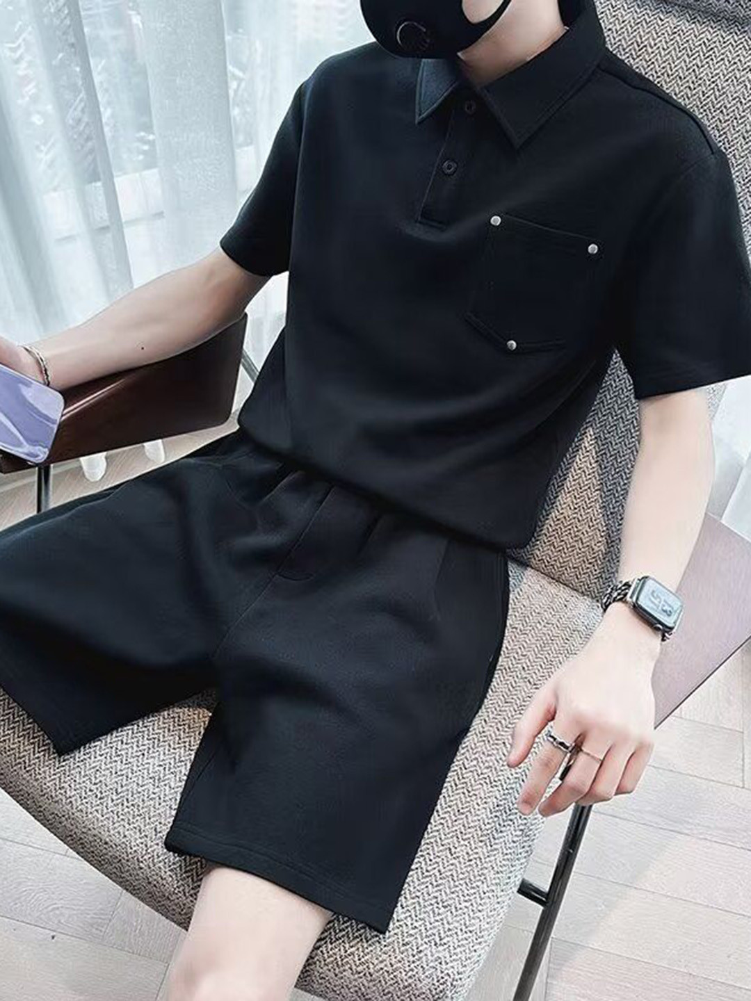 Buy StyleCast Polo Collar Neck Short Sleeves T Shirt With Shorts - Co ...