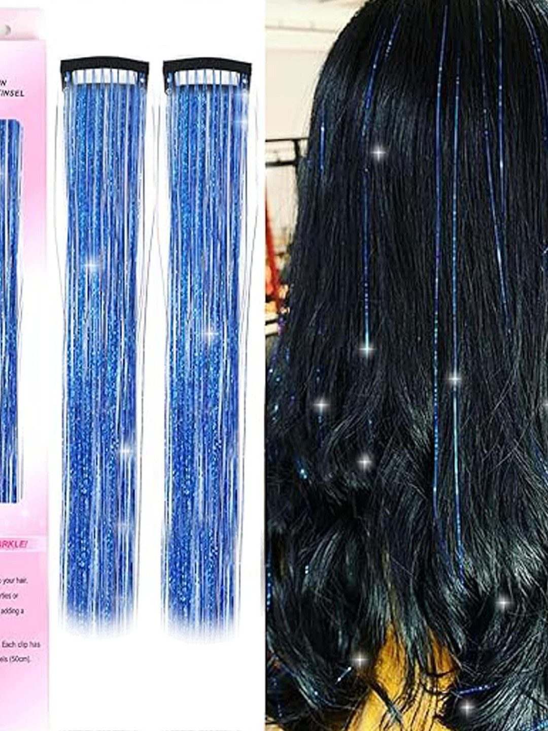 Buy D Divine Set Of 2 Clip In Straight Coloured Strand Hair Extension ...