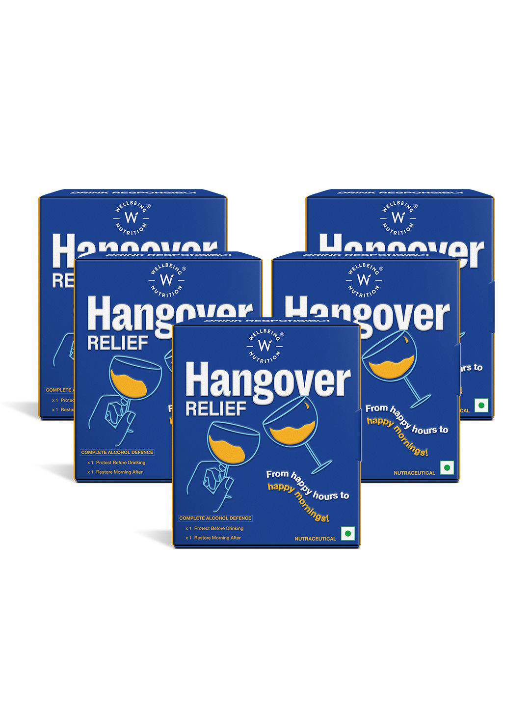 Buy Wellbeing Nutrition Set Of 5 Hangover Relief Liver Support Capsule ...