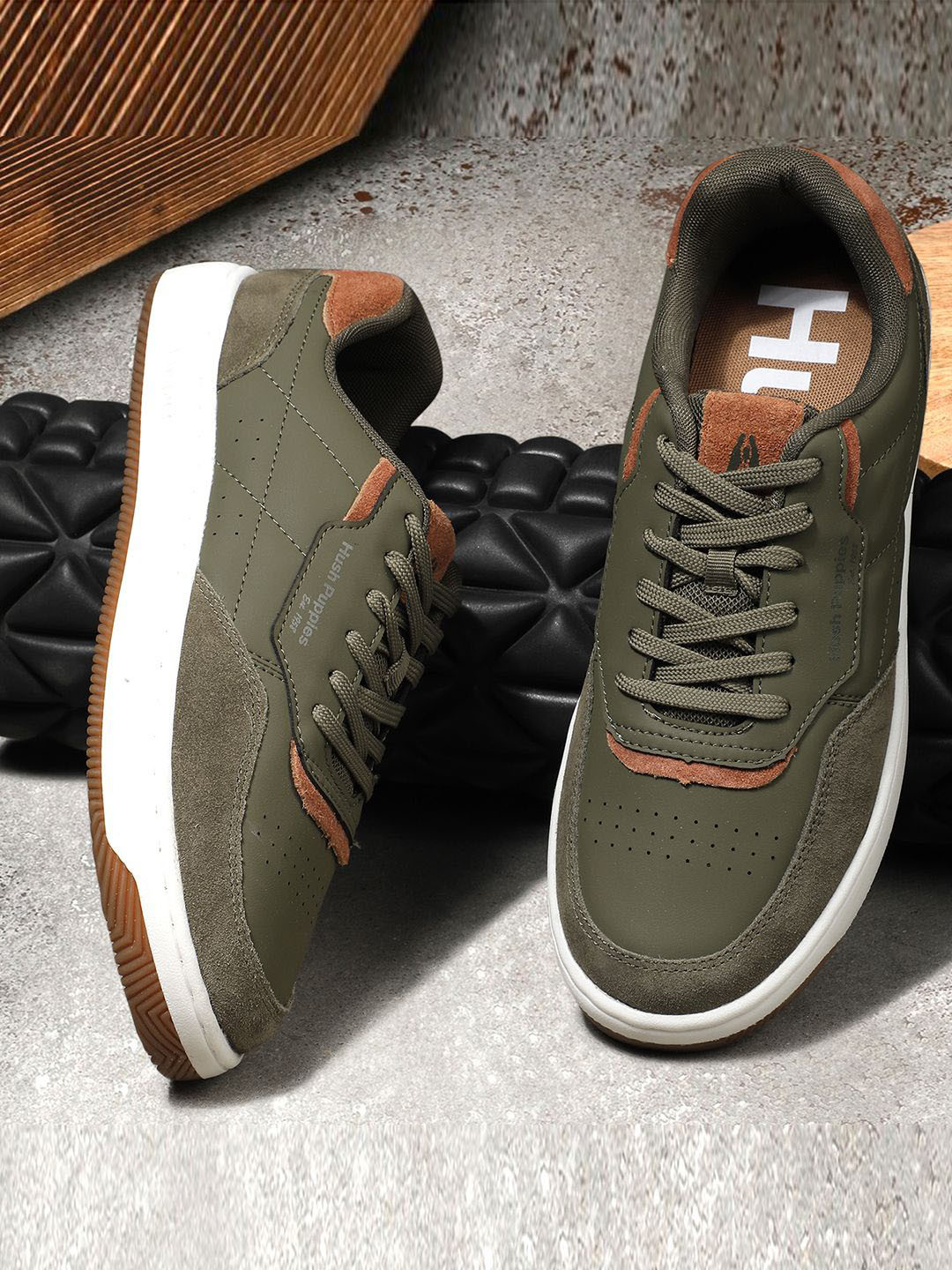 Buy Hush Puppies Men PU Colourblocked Sneakers - Casual Shoes for Men ...