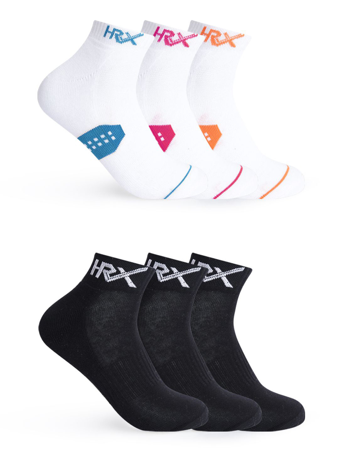 Buy HRX By Hrithik Roshan Unisex Pack Of 6 Ankle Length Socks - Socks ...