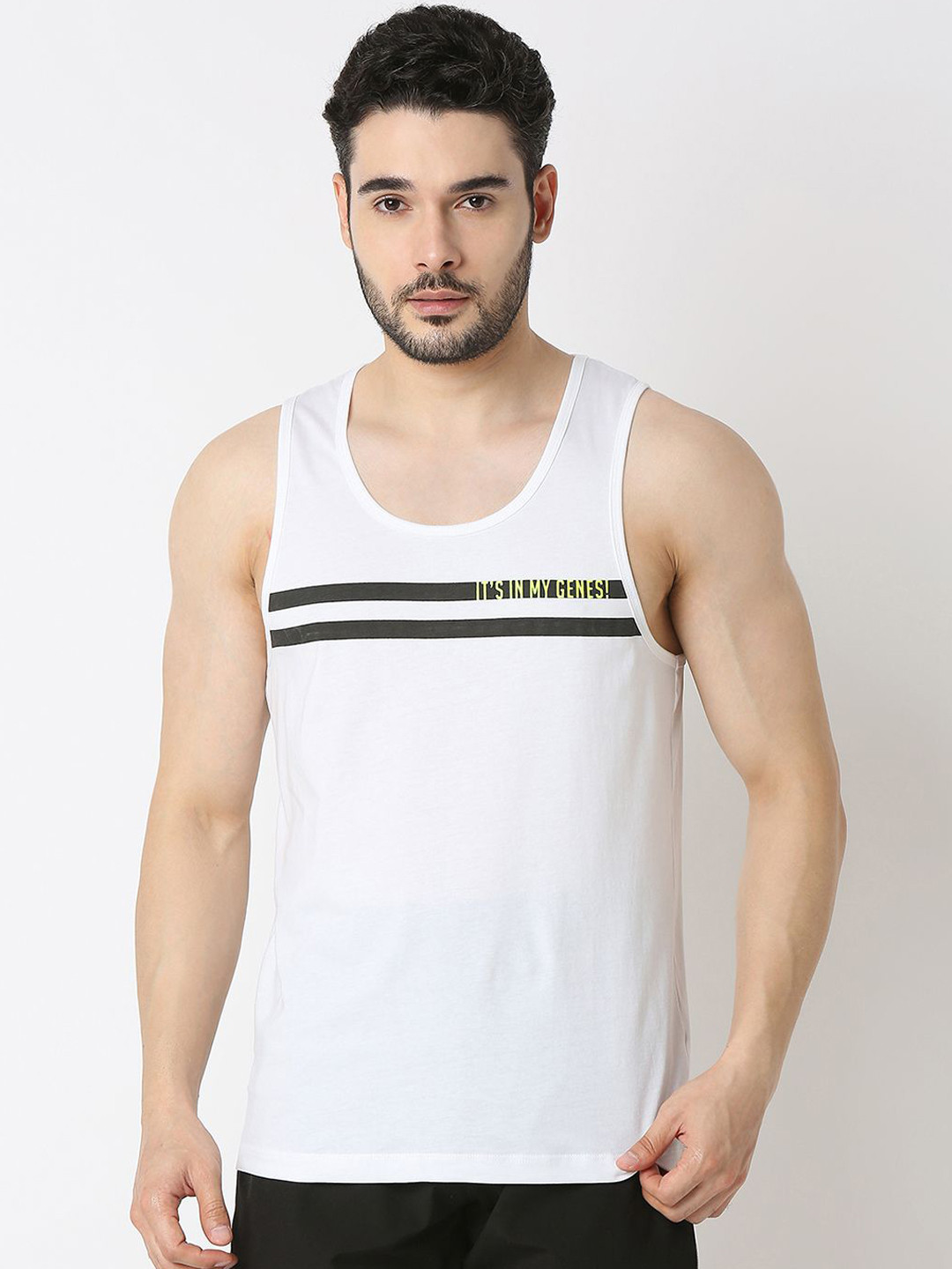 Buy UnderJeans By Spykar Men Printed Cotton Innerwear Vests - Innerwear ...