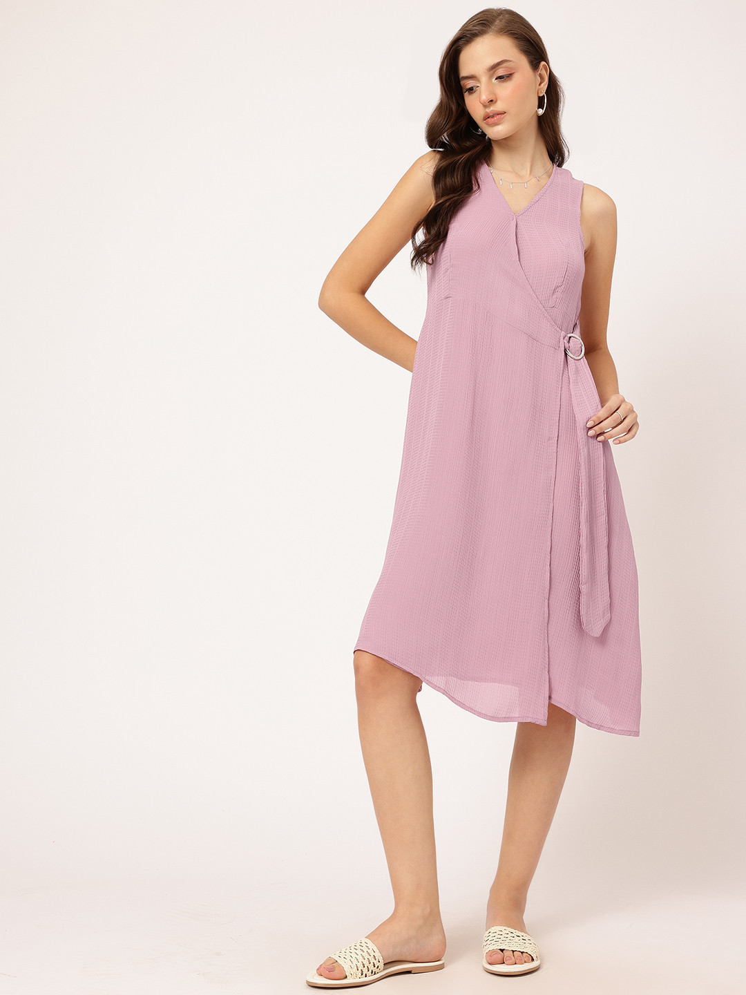 Buy DressBerry Self Designed A Line Dress With Belted Hoop - Dresses ...