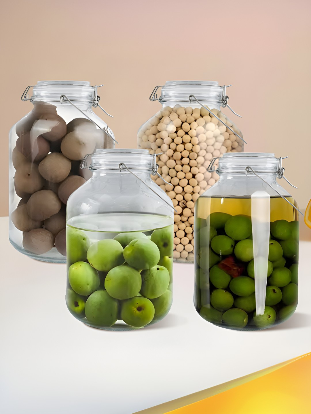 Buy The Better Home Transparent 4 Pcs Glass Easy To Clean Jar With ...