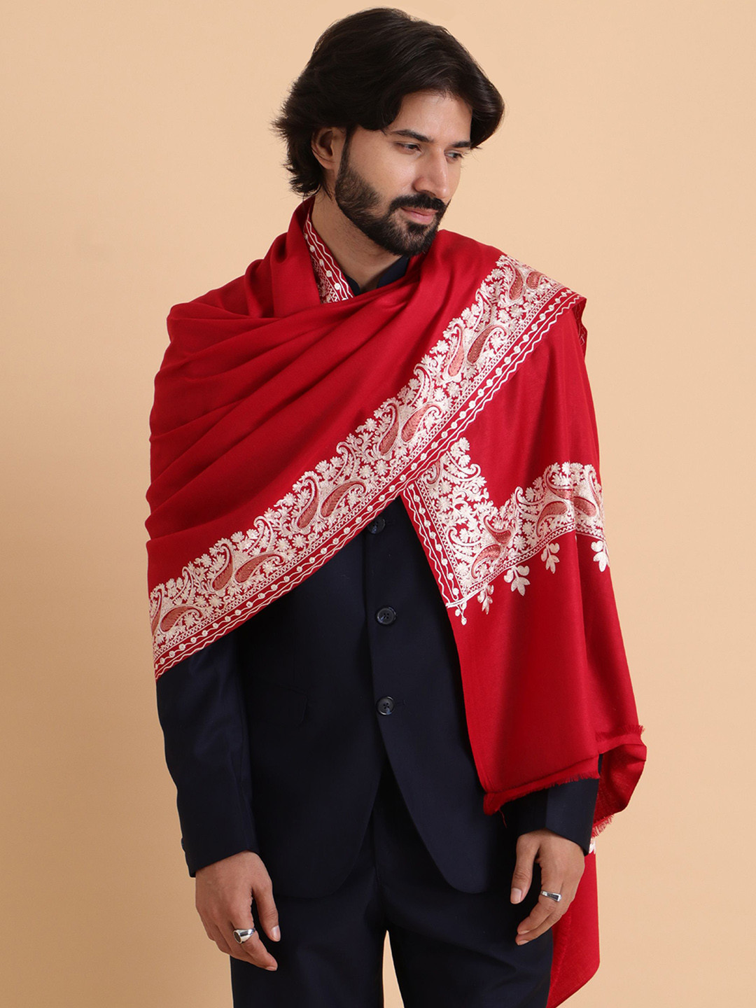Buy Tweedle Acro Floral Kashmiri Embroidered Woollen Shawl - Shawl for ...