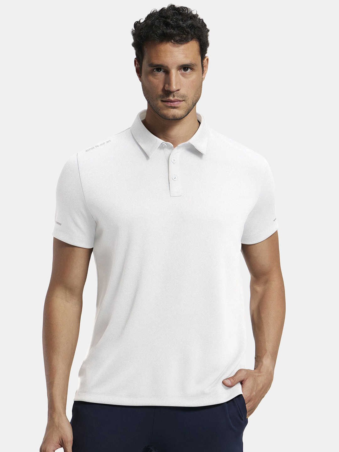 Buy Jockey Recycled Microfiber Elastane Stretch Half Sleeve Polo T ...