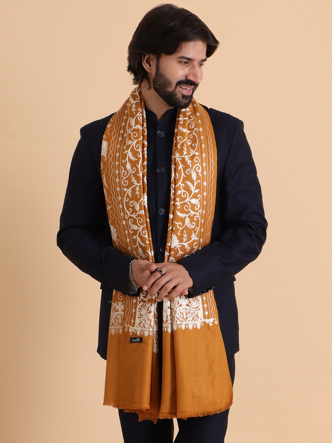 Buy Tweedle Floral Embroidered Acro Woolen Shawl - Shawl for Men ...