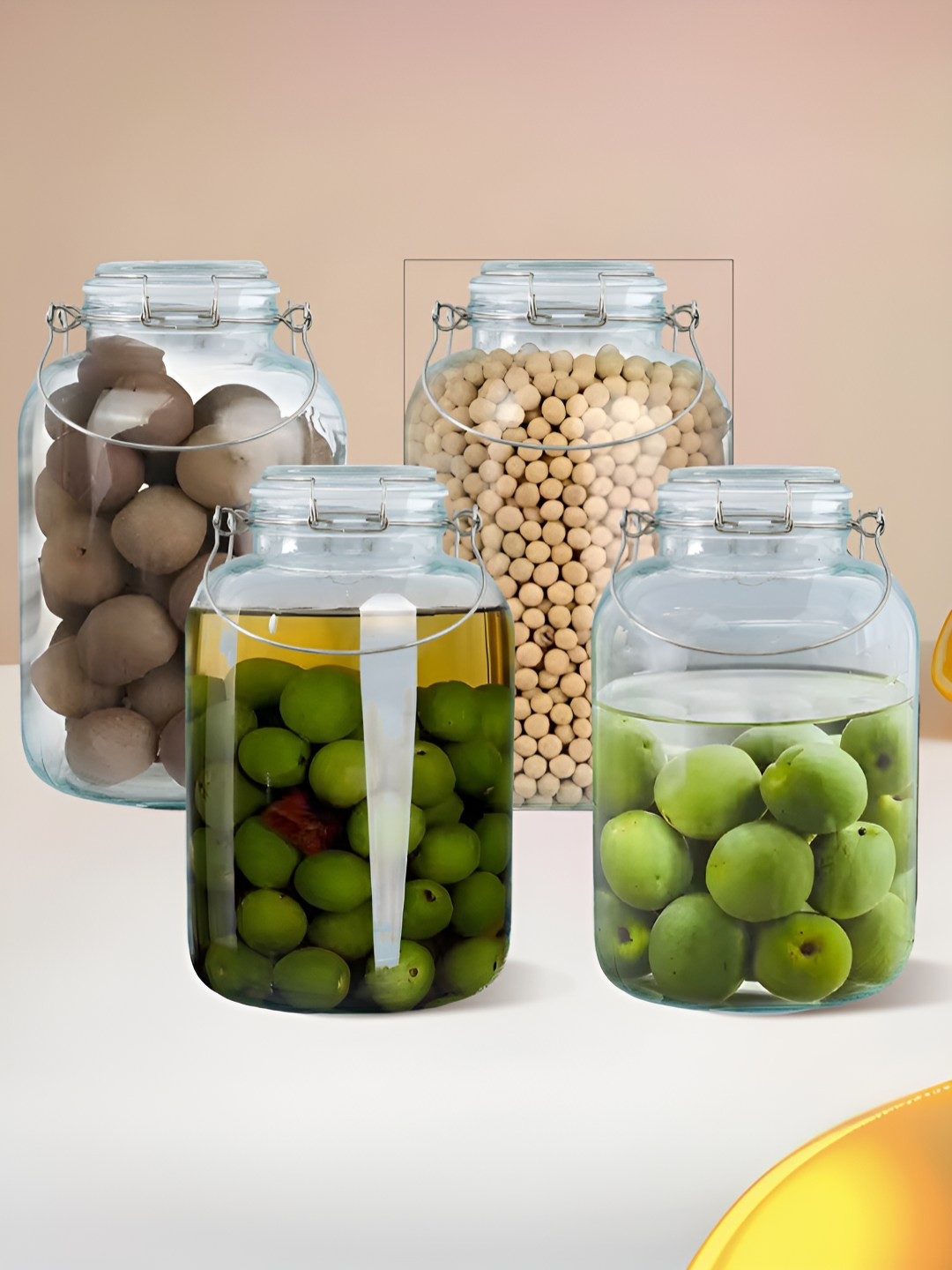 Buy The Better Home Transparent 4Pcs Glass Easy To Clean Jar With ...