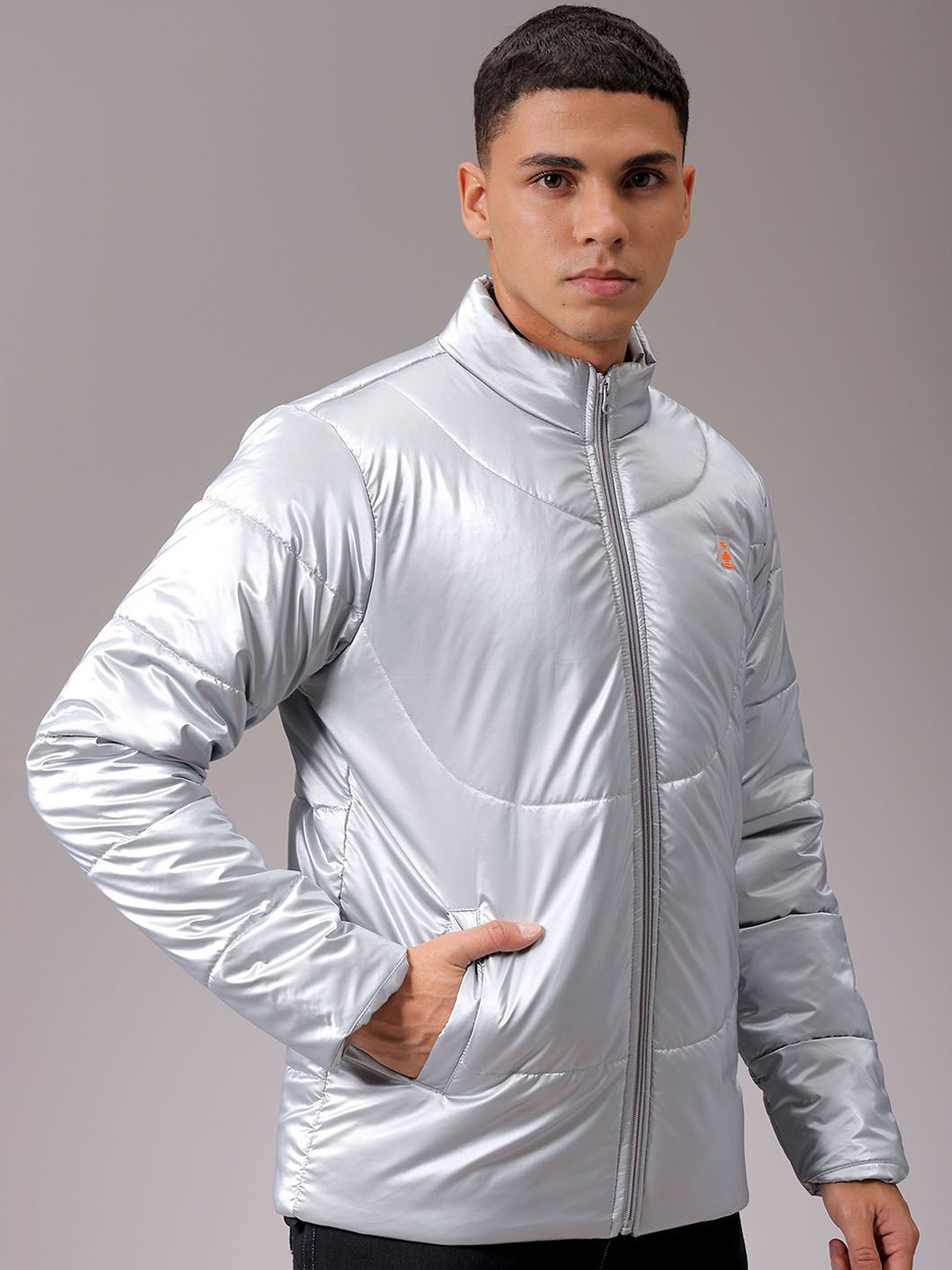 Buy The Indian Garage Co Men High Neck Solid Puffer Jacket - Jackets ...