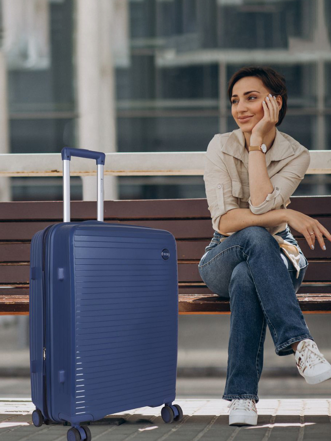 Buy Polo Class Set Of 3 Textured Hard Sided Trolley Suitcases With ...