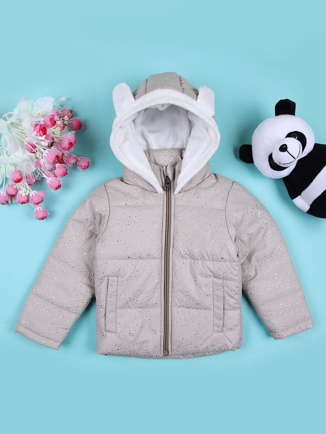 Buy V Mart Unisex Kids Hooded Solid Cotton Casual Padded Jacket ...