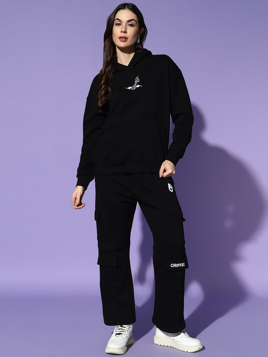 Buy GRIFFEL Women Graphic Printed Oversized Tracksuits - Tracksuits for ...