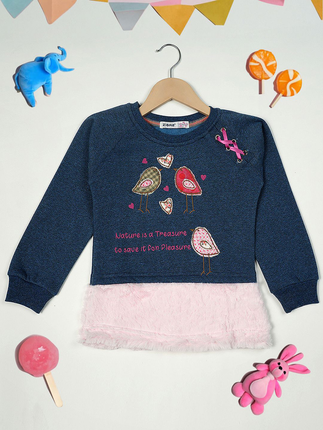 Buy PAMPOLINA Girls Embellished Sweatshirt - Sweatshirts for Girls ...