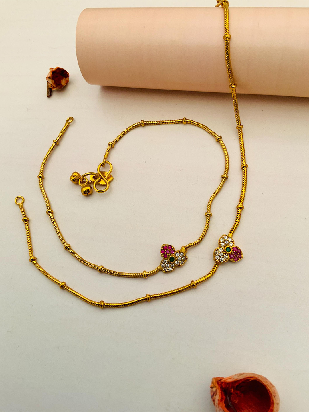 Buy ABDESIGNS Gold Plated Enchanting Pachi Kundan Stones Studded ...