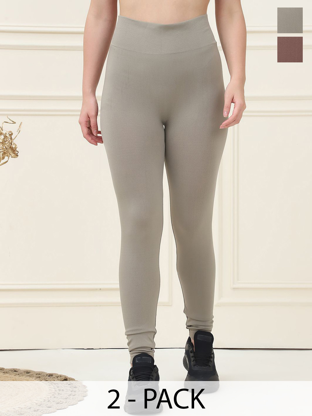 Buy GRACIT Women Pack Of 2 Solid High Waisted Yoga Sports Tights - Tights for Women 31336661 ...