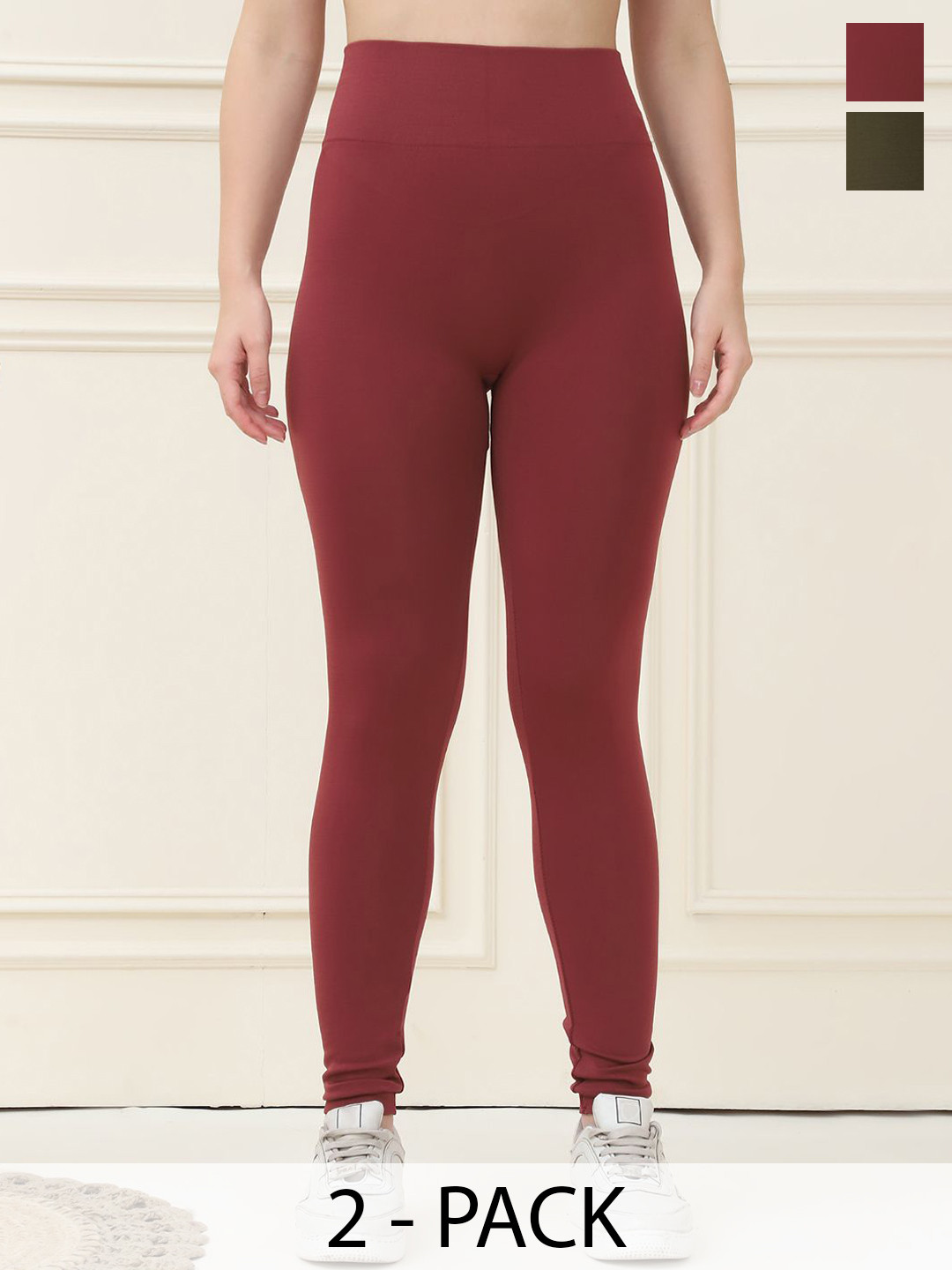 Buy GRACIT Women Pack Of 2 High Waisted Tights - Tights for Women ...