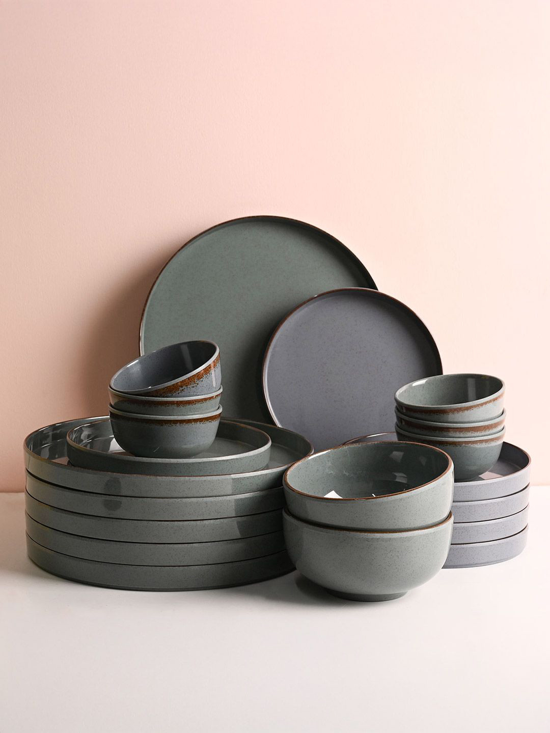 Buy MARKET99 Blue 20 Pieces Melamine Glossy Finish Dinner Set - Dinner ...