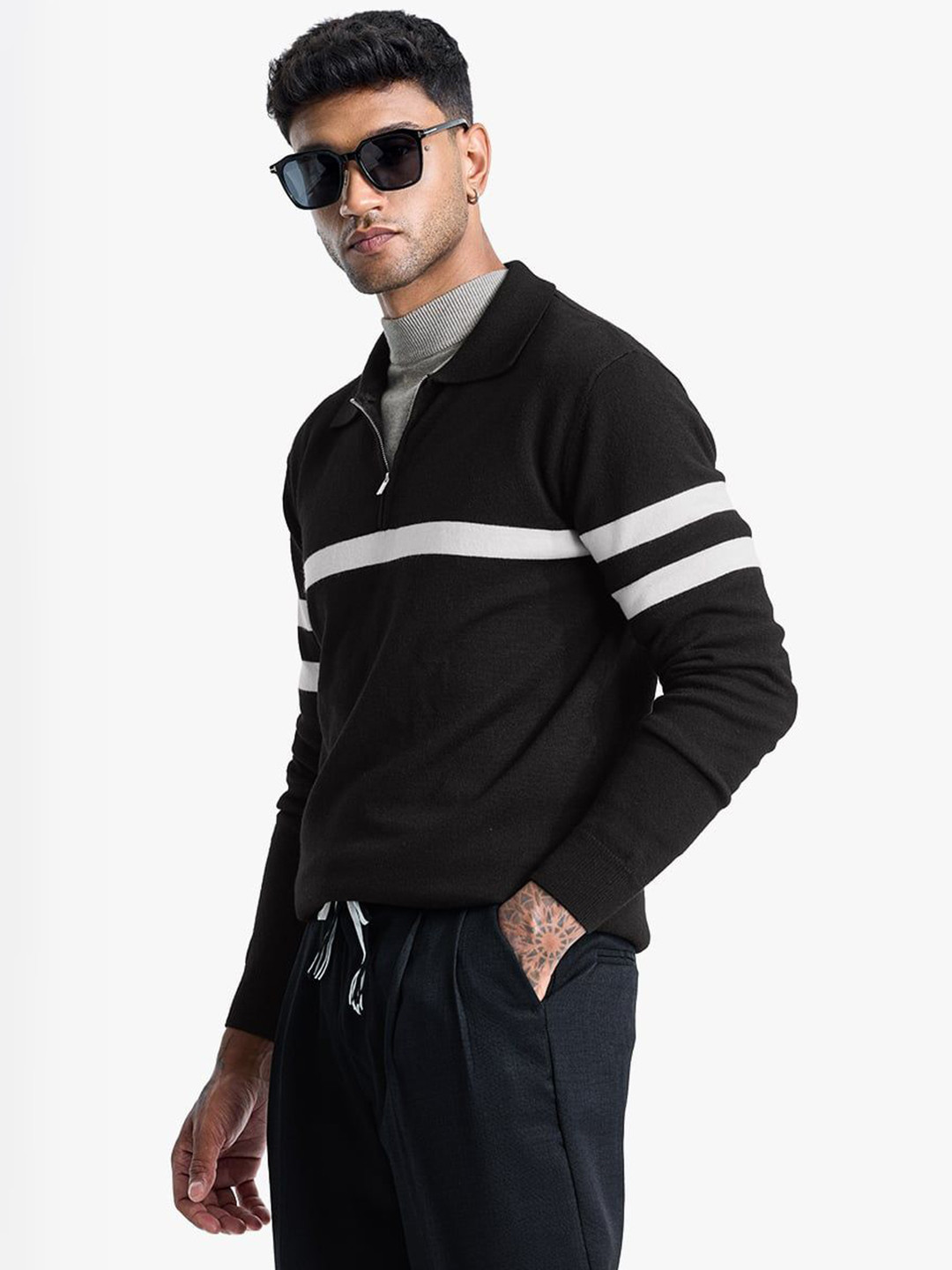 Buy Snitch Men Striped Pullover - Sweaters for Men 31348264 | Myntra