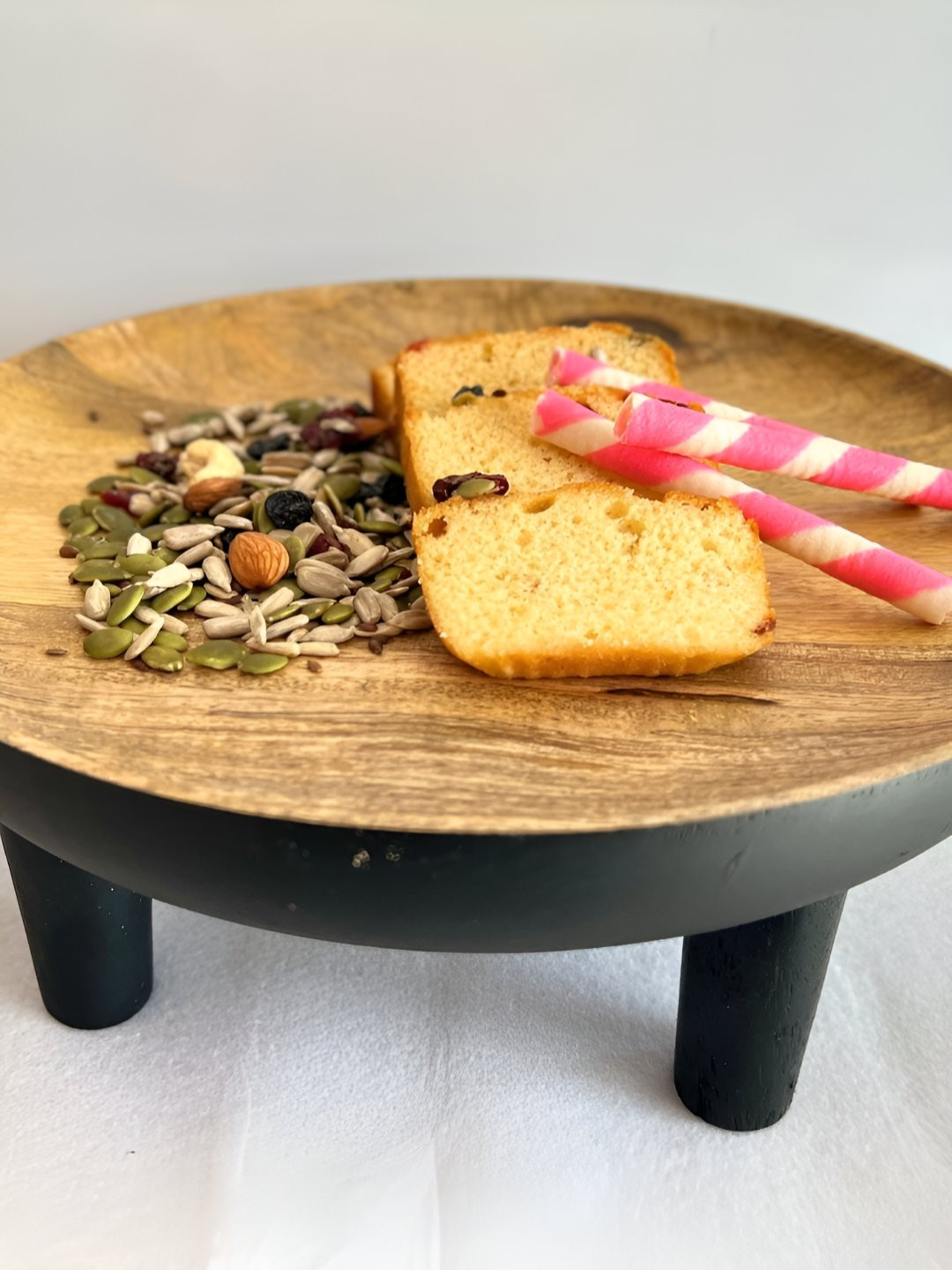 Buy Timaya's Decor Black Round Shaped Wooden Food Platter - Food ...