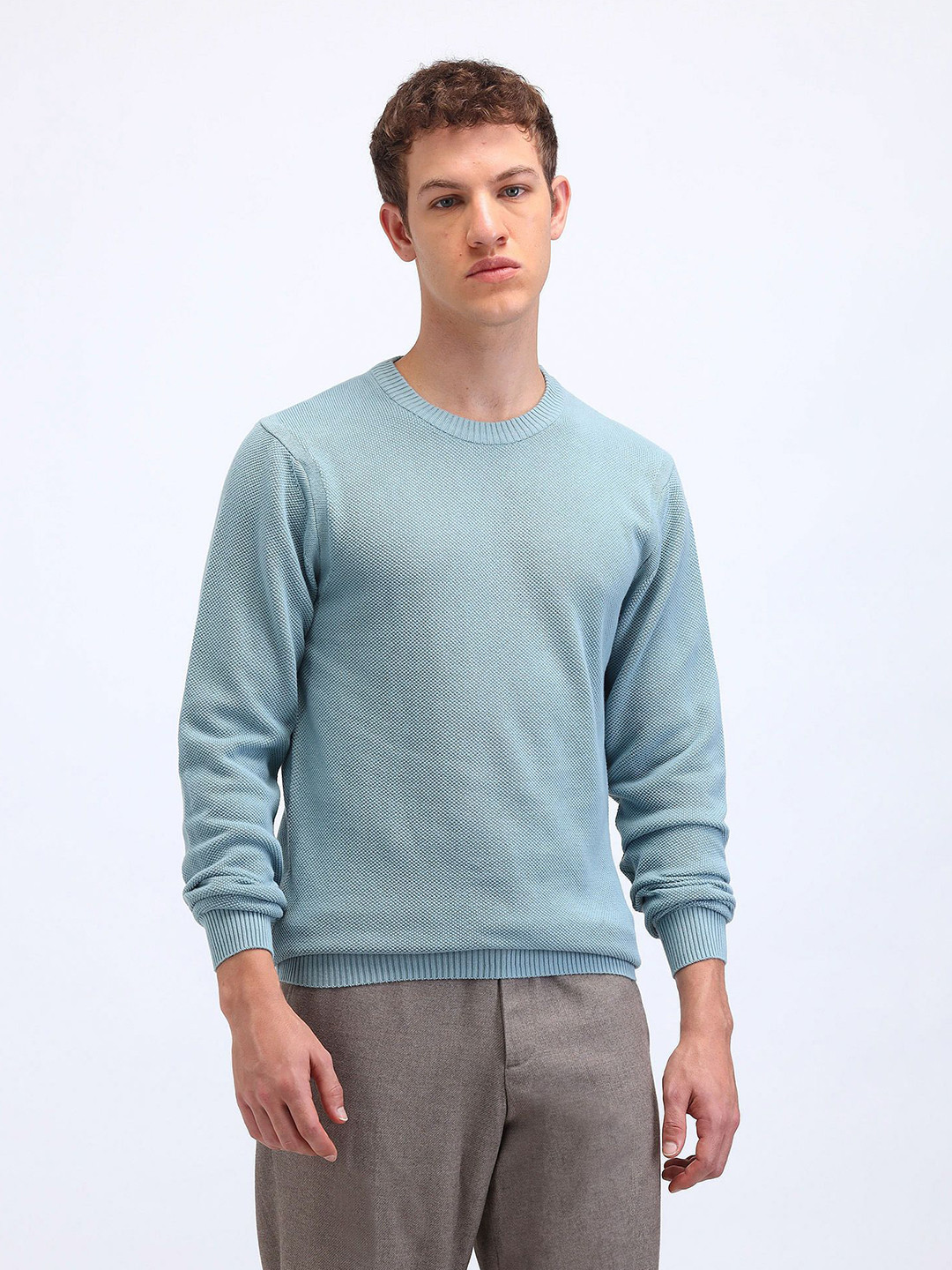 Buy Flying Machine Men Self Design Cotton Pullover Sweater - Sweaters ...