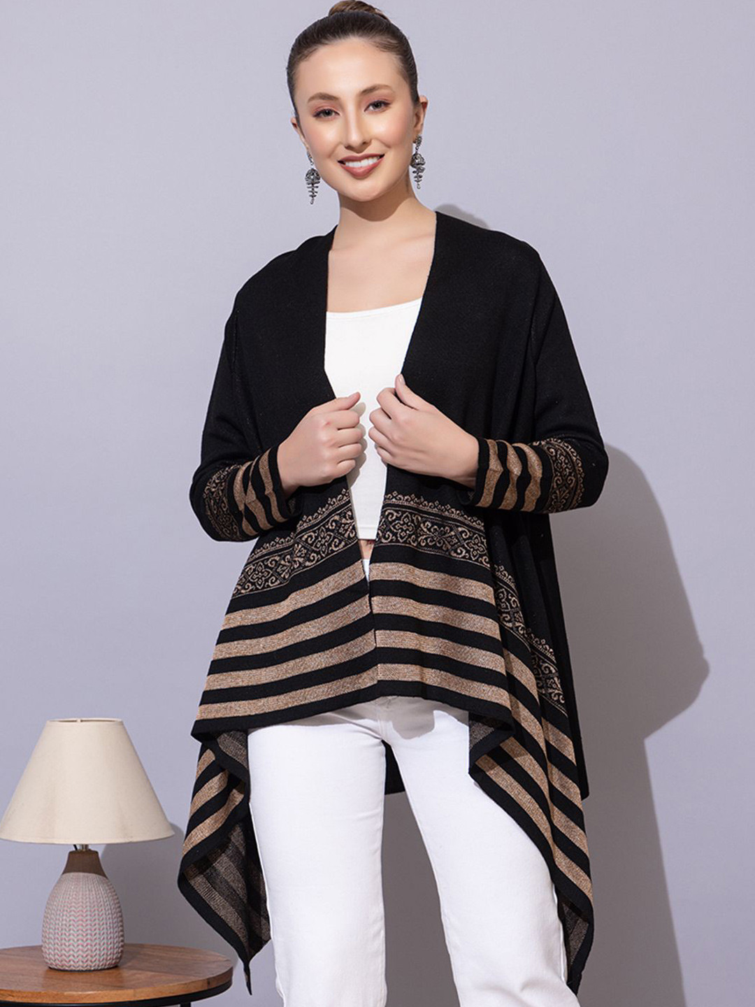 Buy Anouk Woven Design Open Front Shrug - Shrug for Women 31365918 | Myntra