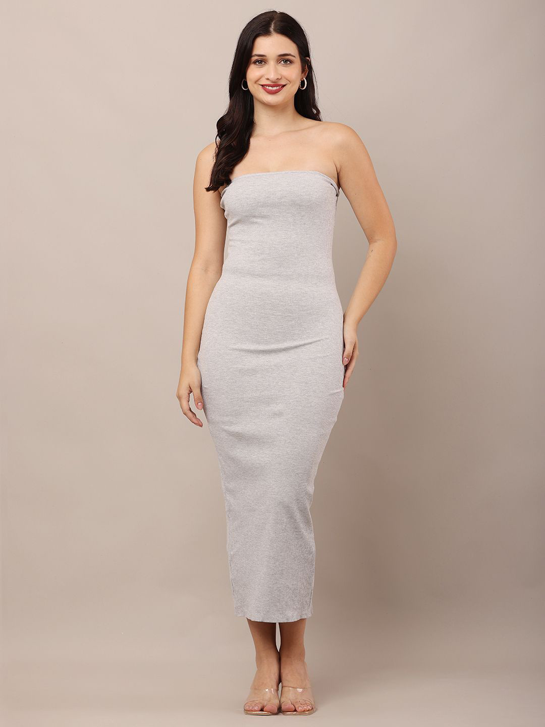 Buy NoBarr Women Striped Off Shoulder Bodycon Maxi Dress - Dresses for ...