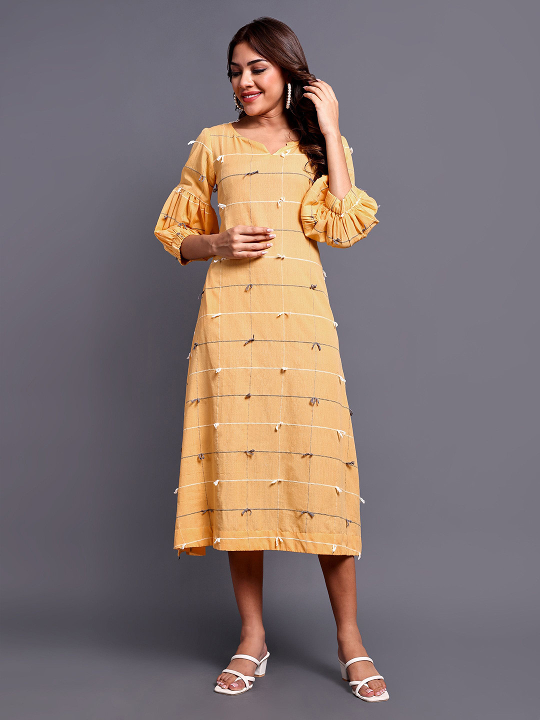 Buy Vastara The Label Cotton A Line Midi Dress - Dresses for Women ...