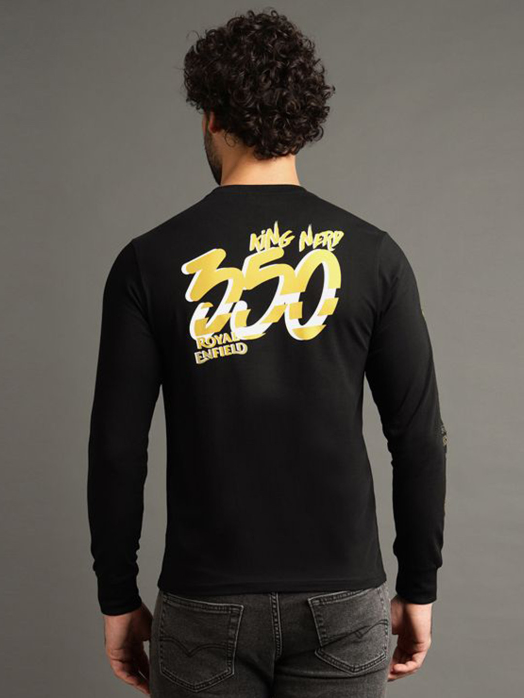 Buy Royal Enfield Men Typography Printed Round Neck Cotton T Shirt ...