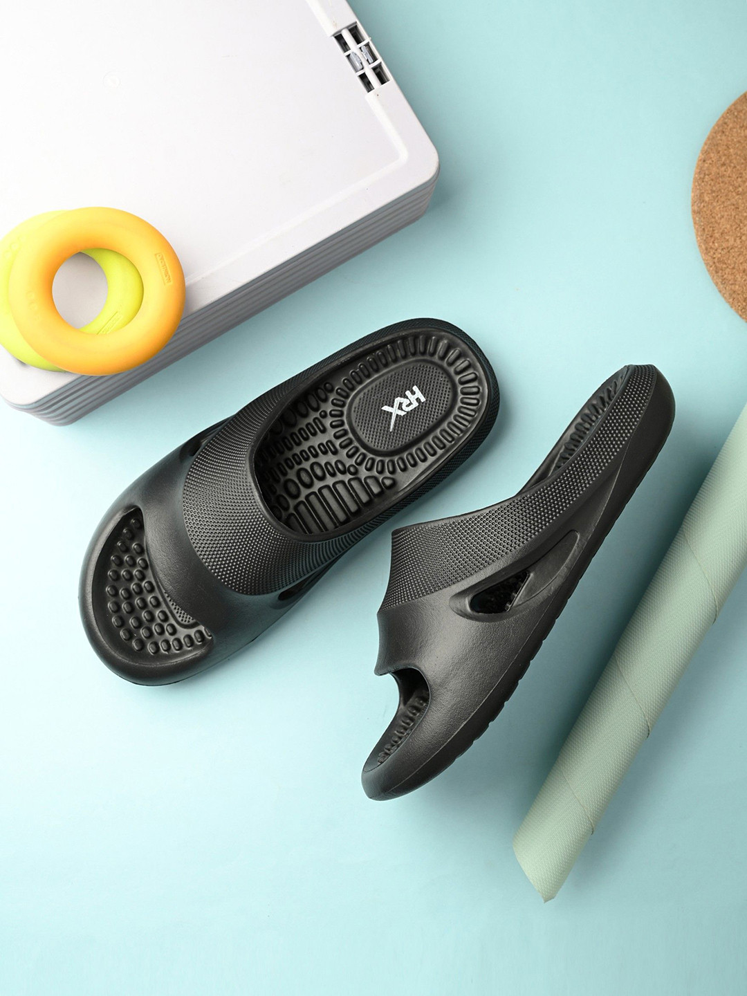 Buy HRX By Hrithik Roshan Men Rubber Sliders - Flip Flops for Men ...