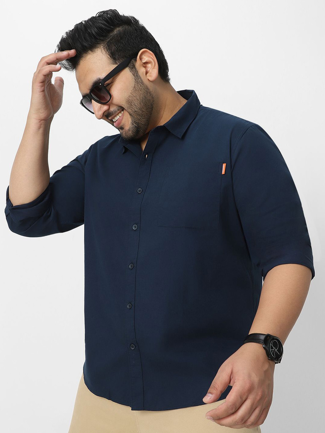 Buy Urbano Plus Men Spread Collar Solid Cotton Casual Shirt - Shirts ...