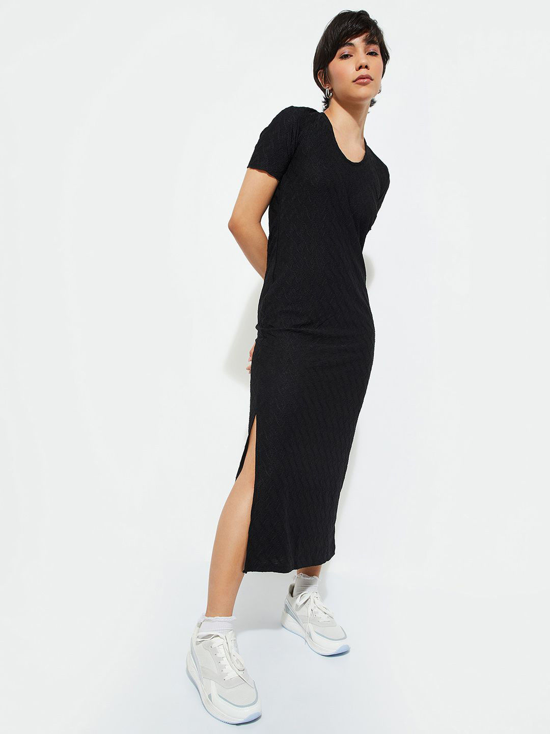 Buy Max ALAYA F X URB_N Women Textured Bodycon Dress - Dresses for ...