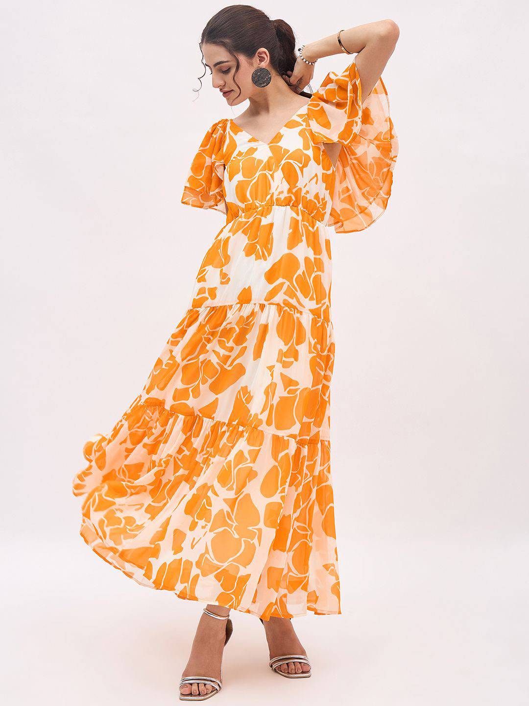 Buy JUNE & HARRY Women Floral Printed Georgette Maxi Dress - Dresses ...