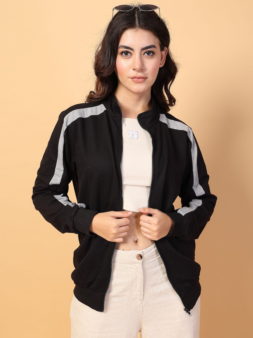 Buy Rigo Women Cotton Colourblocked Sweatshirt - Sweatshirts for Women ...