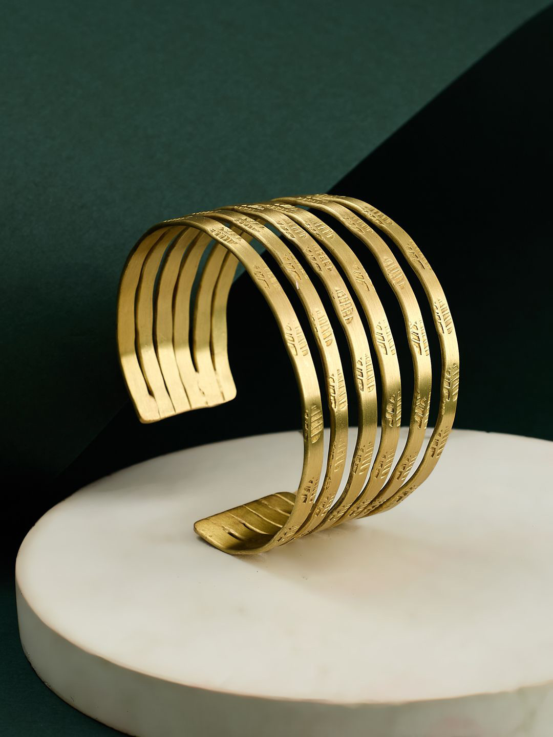 Buy ATIBELLE Gold Plated Layered Cuff Bangle - Bangle for Women ...