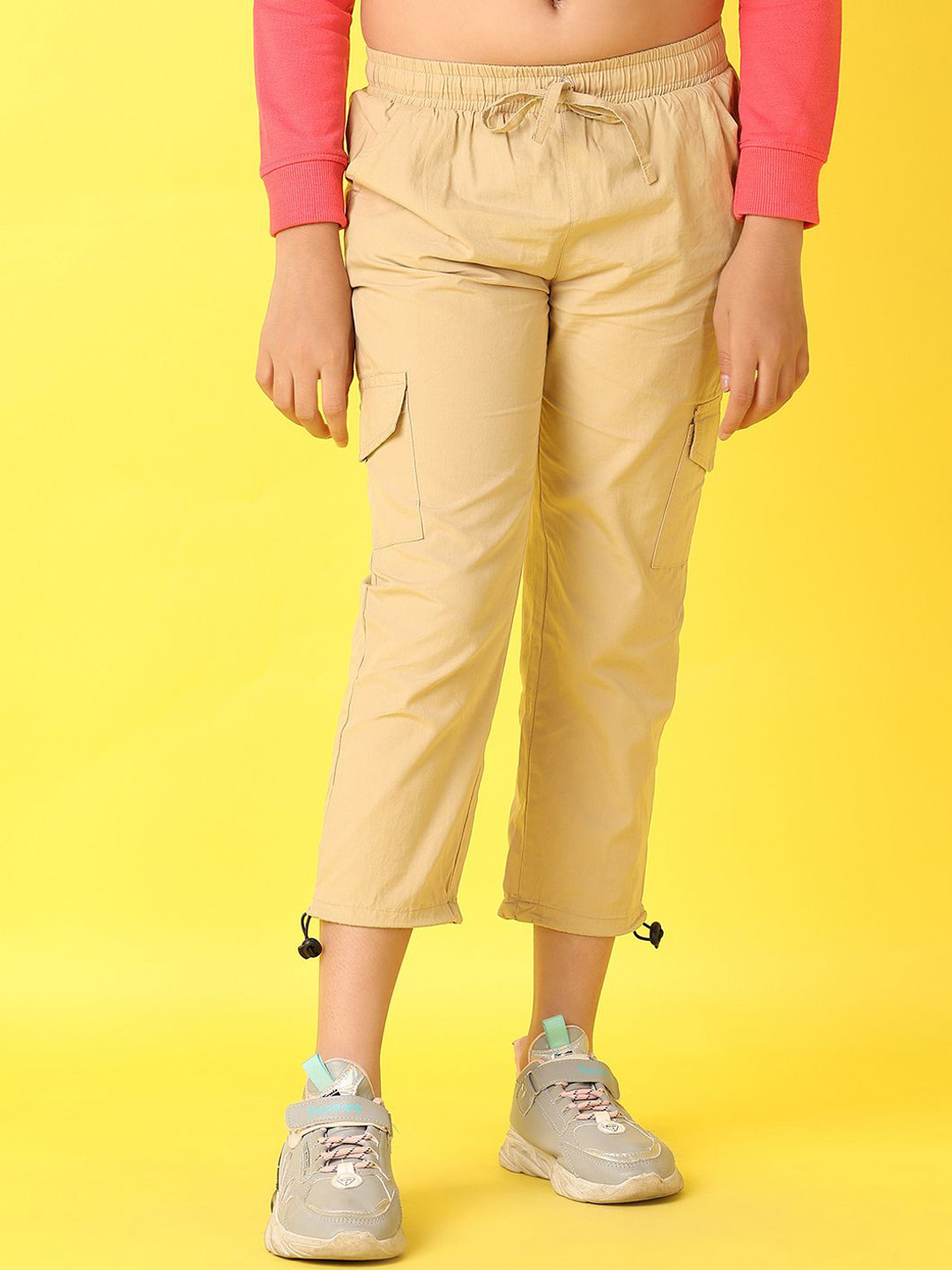 Buy V Mart Girls Regular Fit Cotton Cargo Trouser - Trousers for Girls ...