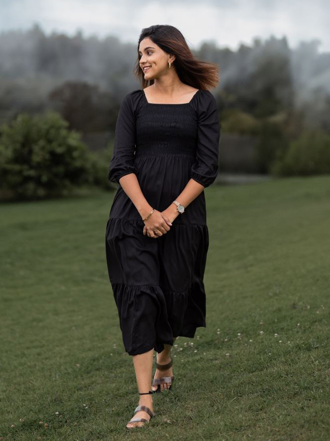 Buy HAY Women Square Neck Fit & Flare Dress - Dresses for Women ...