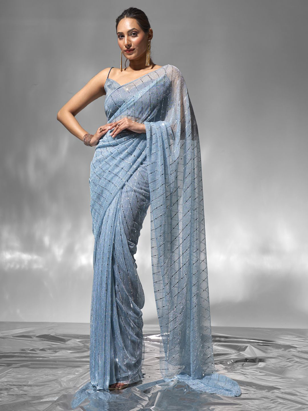 Buy Mitera Embellished Sequinned Ready To Wear Saree - Sarees for Women ...