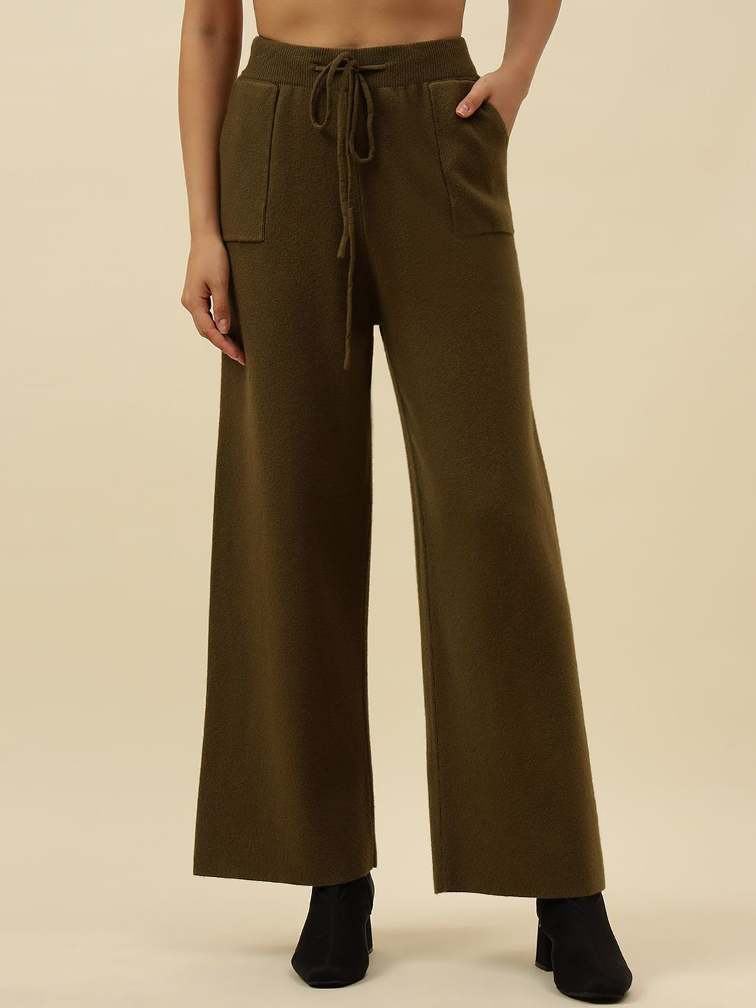 Buy Beatnik Women Smart Loose Fit High Rise Stretchable Wide Leg ...