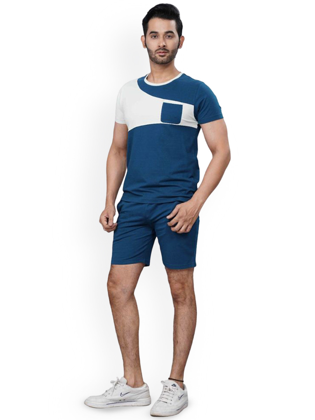Buy KOVIRA Men Colourblocked T Shirt With Short Co Ords - Co Ords for ...