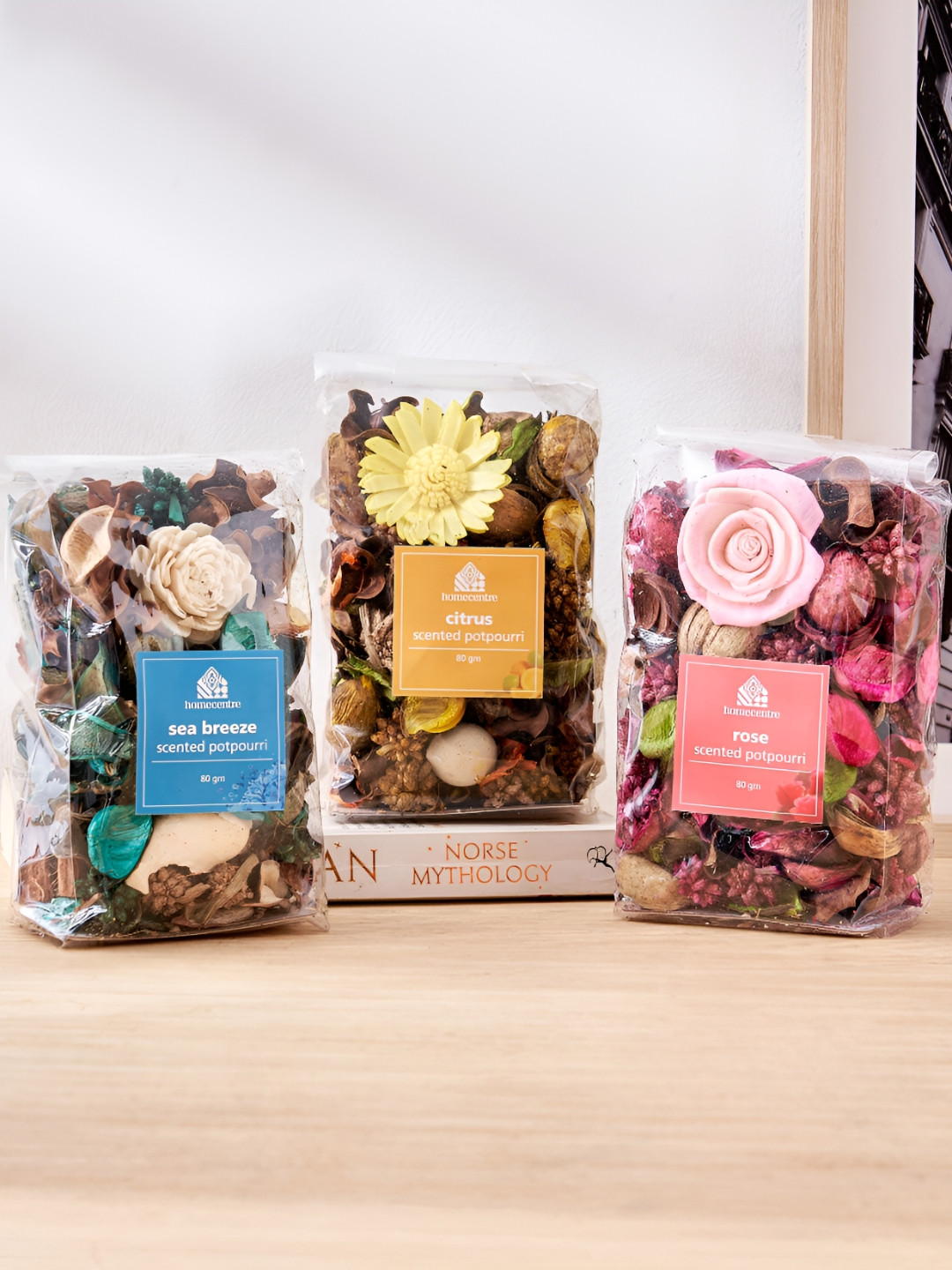 Buy Home Centre Corsica Blue And Yellow 3 Pieces Potpourri 80g ...