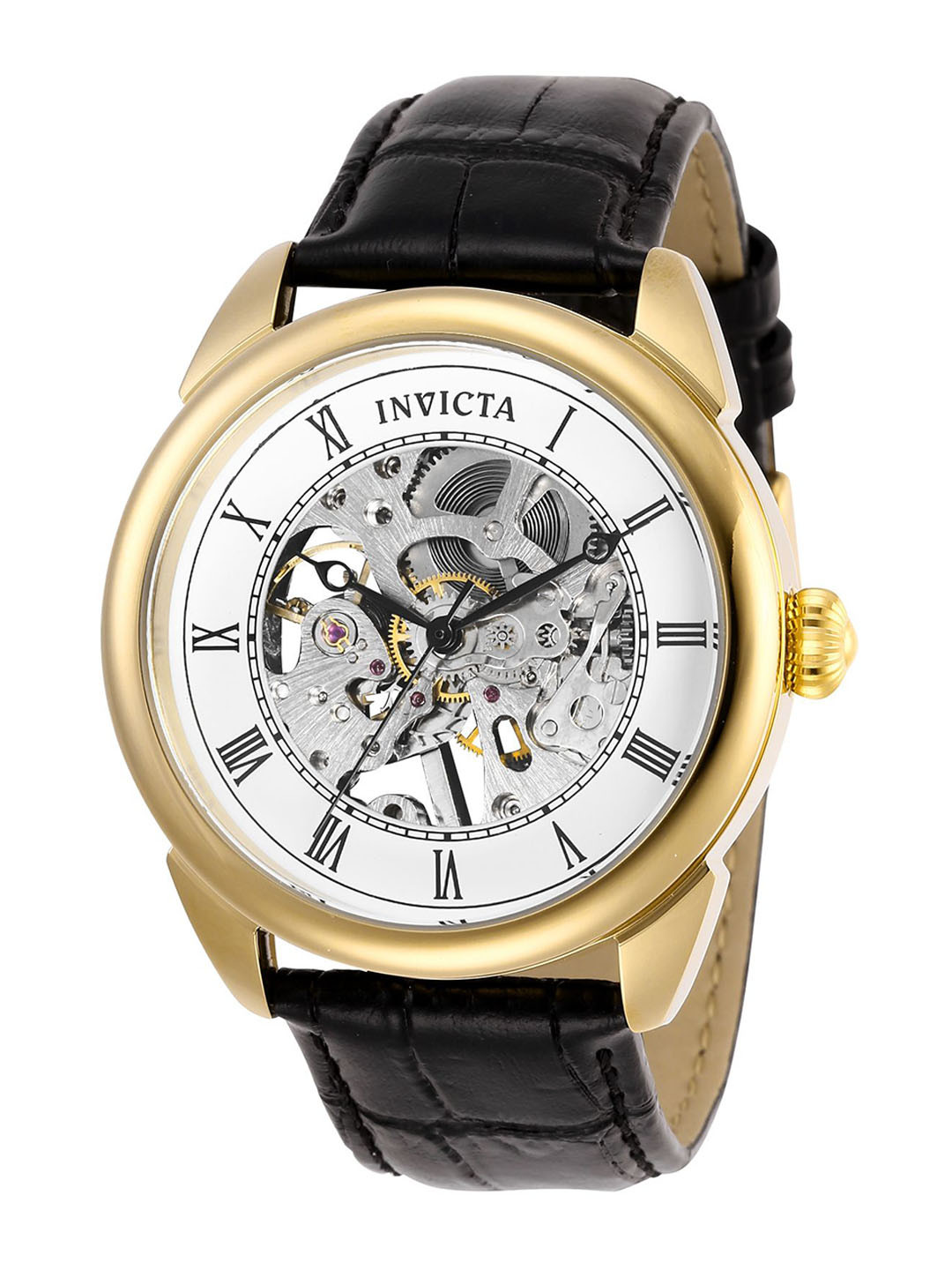 Buy Invicta Men Round Dial & Leather Straps Analogue Watch 28812 Black ...