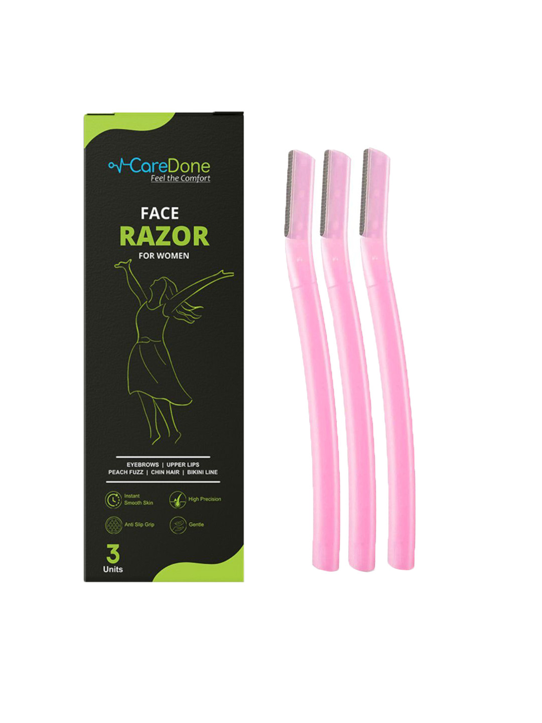 Buy CareDone Women Set Of 3 Facial Razor Pink - Razors And Cartridges ...