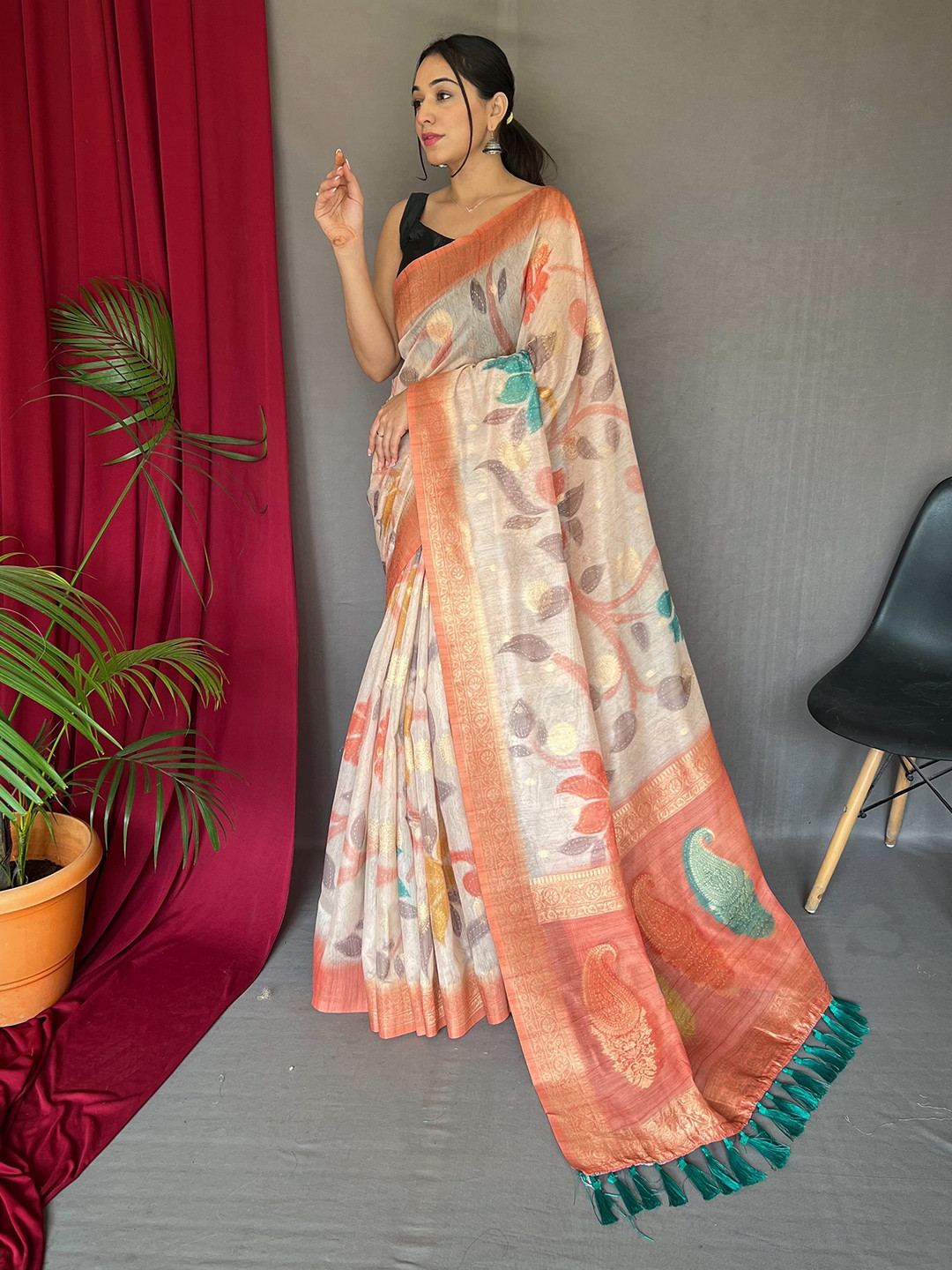 Buy STAVA CREATION Woven Design Zari Banarasi Saree - Sarees for Women ...