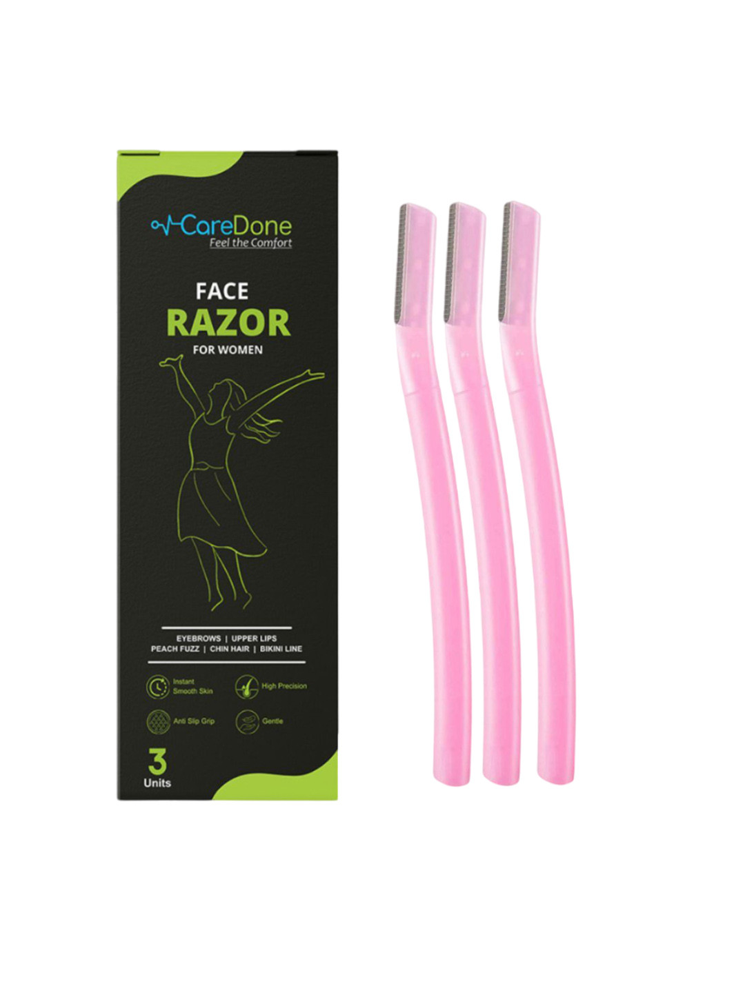 Buy CareDone Set Of 3 Pain Free & Safe Face Razor For Eyebrows, Upper ...
