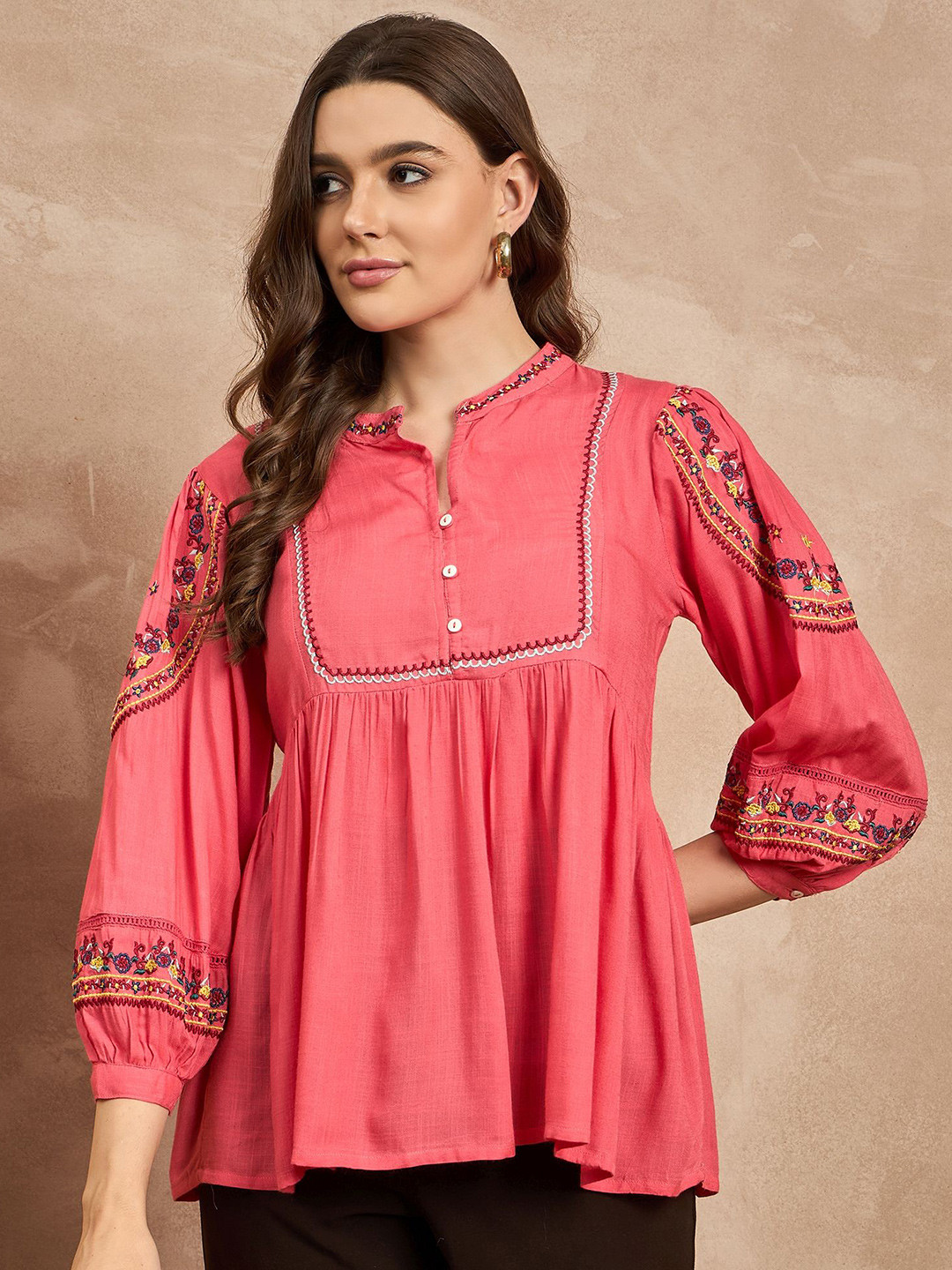 Buy Routes By All About You Women Floral Embroidered Ethnic Top - Tops ...